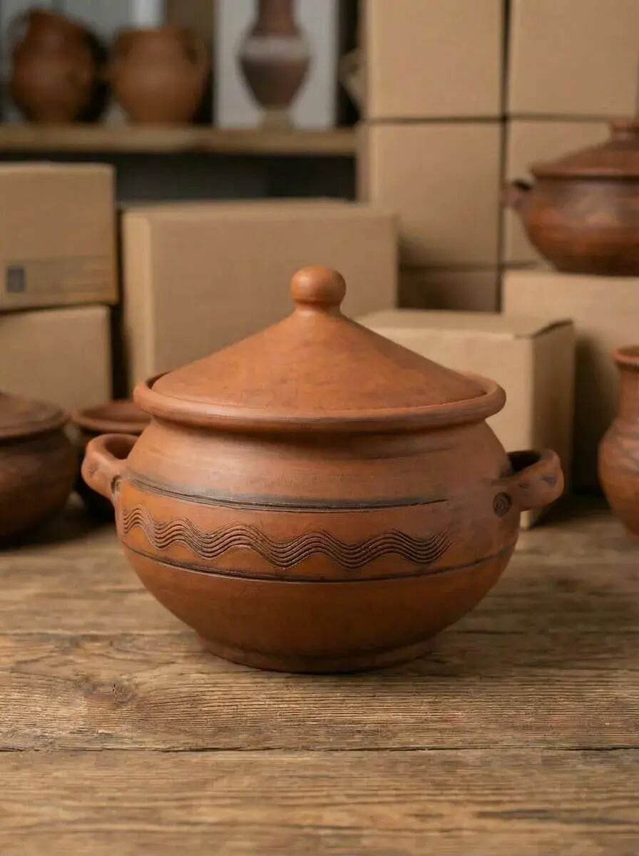 Супник 2,5 л красная глина