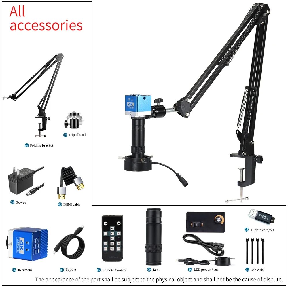 Промышленный микроскоп 150X Sony 4K HDMI черный