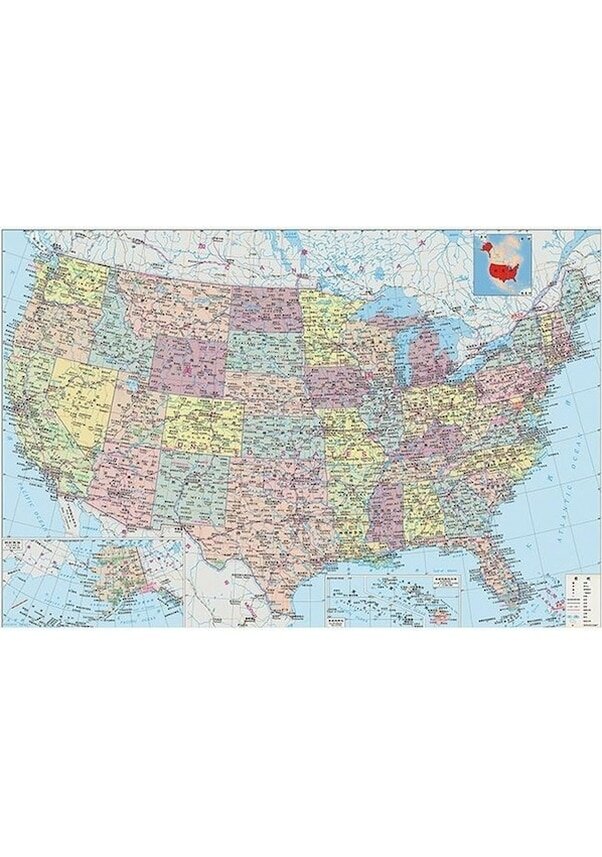 Картографическая карта мира из бумаги для географического просвещения раннего образования студентов с покрытием водонепроницаемая настенная отделка Цвет