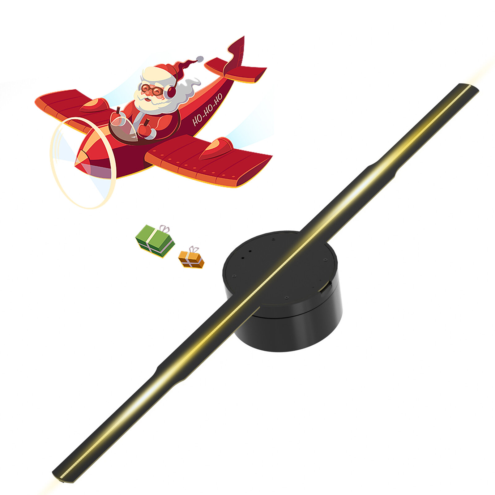 Проектор голограмм 3D для рекламы Display Fan настенный плеер 3D Naked Eye HD LED фото видео вентилятор с 244 светодиодными лампами пульт дистанционного управления табло для бизнеса магазин магазины бары выставки Model P42 High Light Version Размер