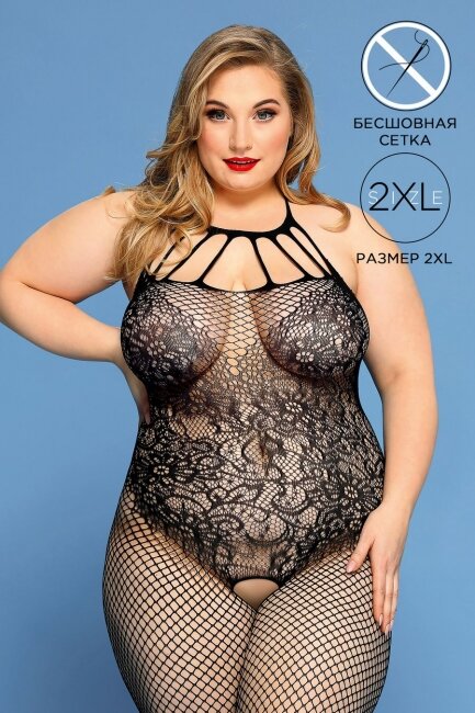 Костюм-сетка Candy Girl "Hera", черный, 2XL (52-54), нейлон/эластан, бесшовный, для женщин