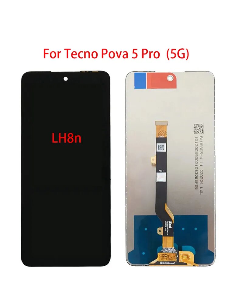 Дисплей на Tecno Pova 5 Pro 5G, LH8n в сборе с тачскрином Черны
