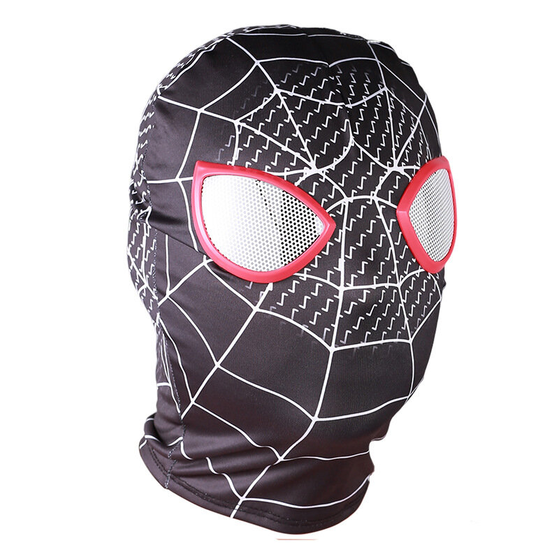 Головной убор Человека-паука, популярный в TikTok, забавная маска, закрывающая все лицо, для детей и взрослых, маска Супер Венома, в стиле Хэллоуина, 2250, черная (сетчатая зеркальная).