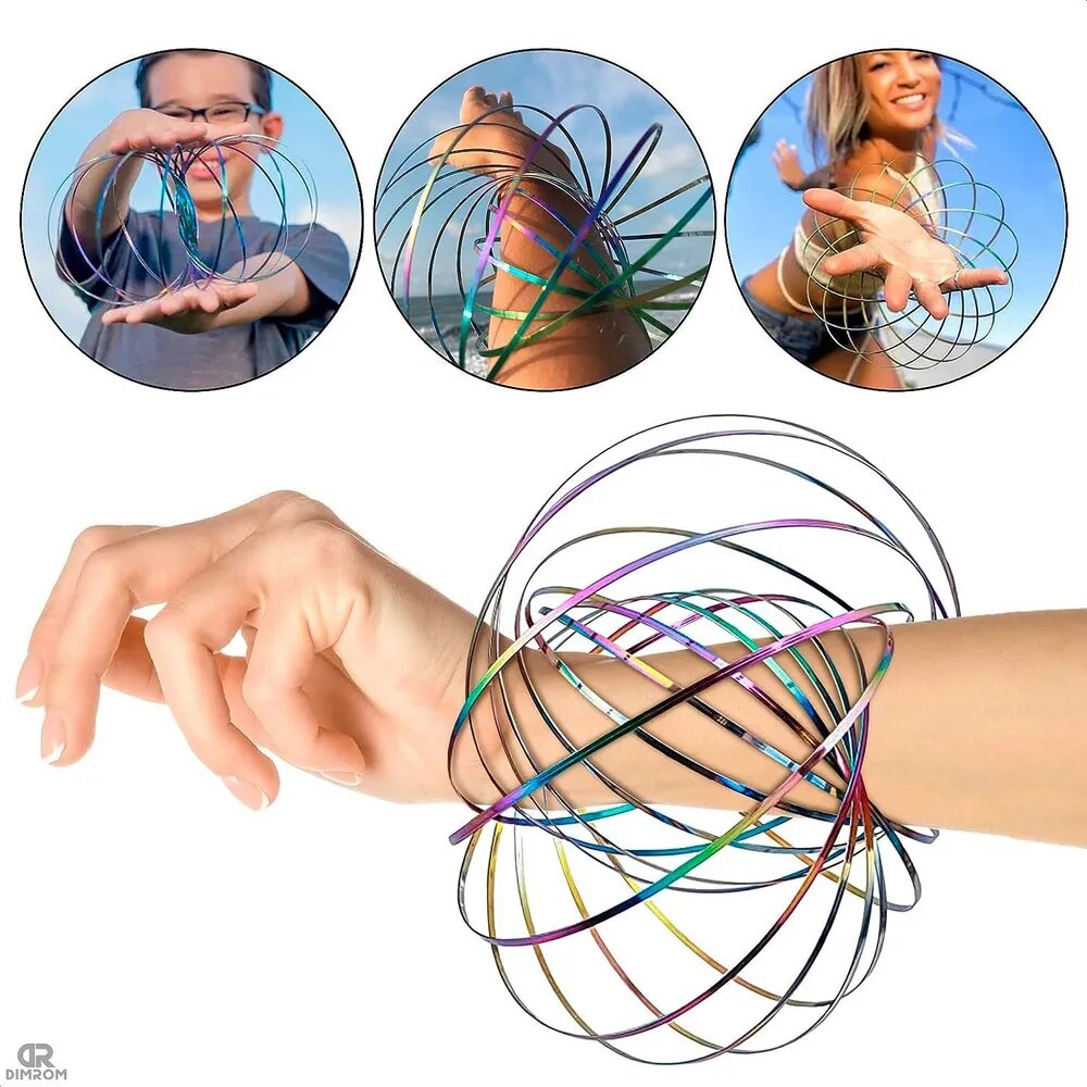 Кинетическое кольцо антистресс, игрушки для девочек, игрушки для мальчиков, серебряный