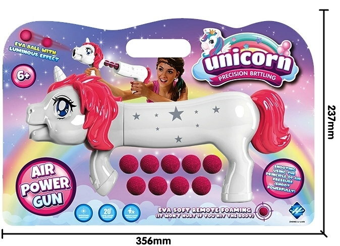 Бластер Unicorn розовый с мягкими пулями (9 шт) ZL8008 с 6 лет