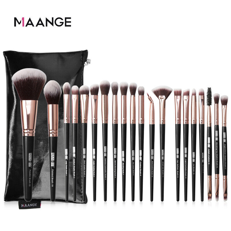 Популярный товар для прямых трансляций: набор из 20 кистей для макияжа с чехлом для кистей, кисть для тонального крема, кисть для теней, кисть для консилера, оптовая продажа косметических инструментов.
