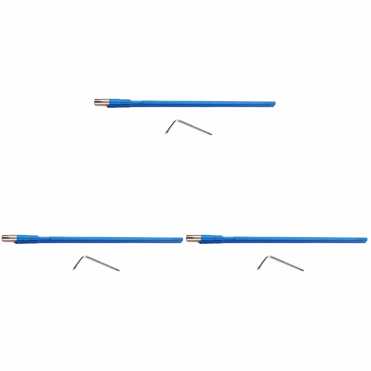 Синий двухсторонний траст род из стали 400 мм для гитары и баса в наборе 3 шт