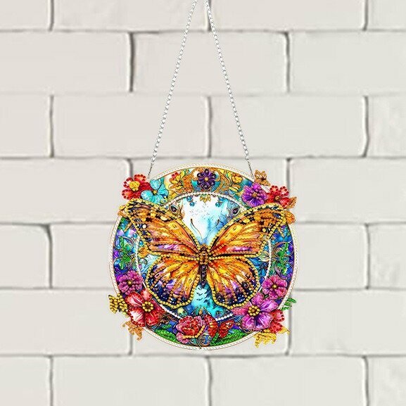 5D кросс-зеркало новый бриллиантовый рисунок DIY акриловый материал односторонний световой бриллиант бабочка подвеска