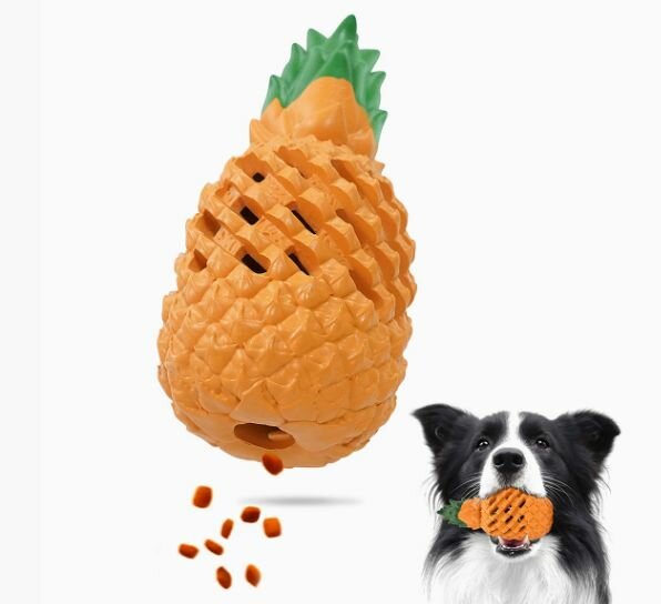 Игрушка для собак в виде прочного ананаса, выполненная из натурального каучука, подходит для разрушителей.