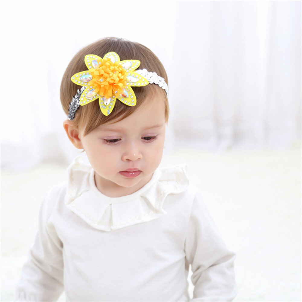 Популярные у девочек Европы и Америки цветочные подвязки для волос детские платочки для головы детские подвязки украшения для волос банты аксессуары для волос ST0367-Солнечный цветок