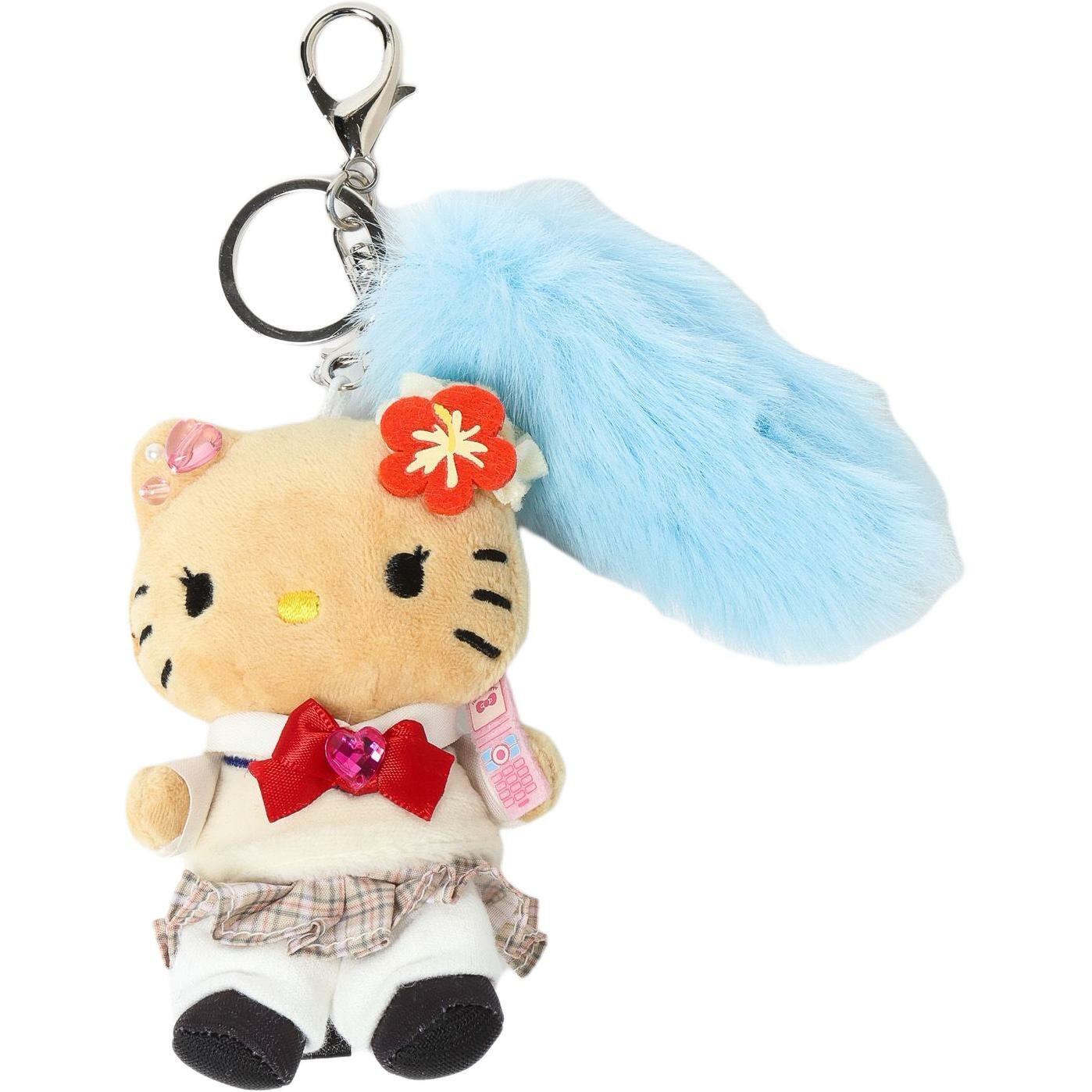 Санрио x Repipi Armario Hello Kitty Черная кожа JK UNIFORM Мягкая игрушка Подвеска 12 см Длина тела
