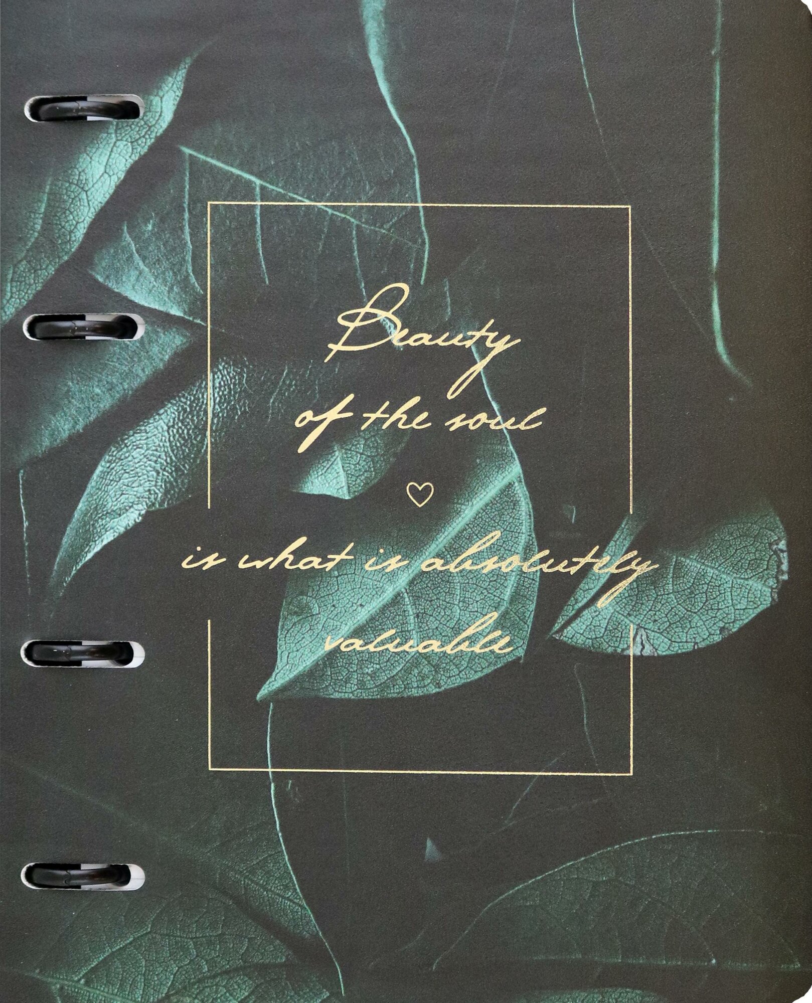 Тетрадь Beauty. Листья, 120 листов, клетка, кольцевой механизм