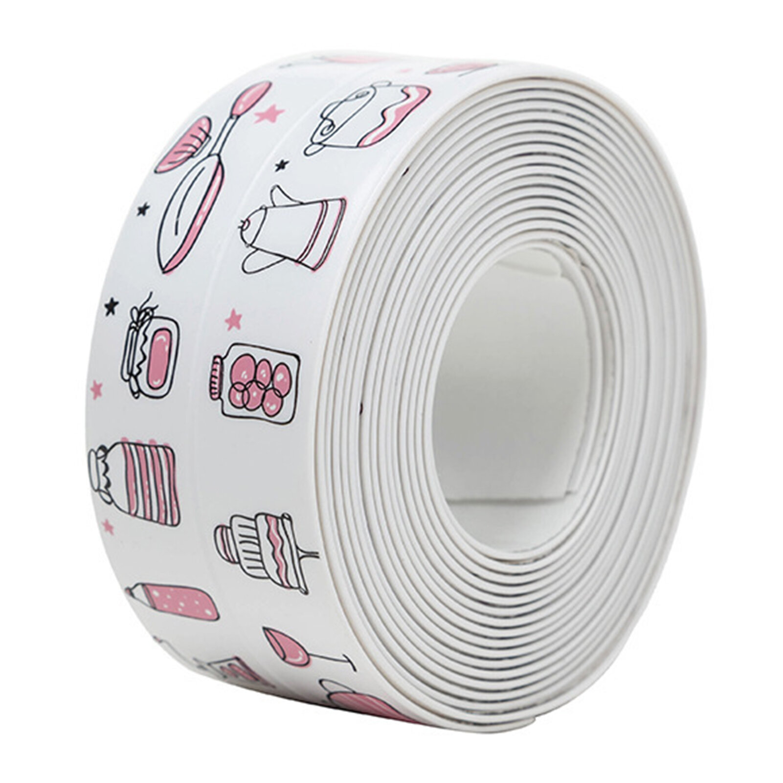 Лента водонепроницаемая для кухни и ванной комнаты, наклейки для угловых линий, водонепроницаемые наклейки, водонепроницаемая лента для кухни и ванной комнаты Розовый чайник Материал: ПВХ Длина: 32см Количество: 1 штука