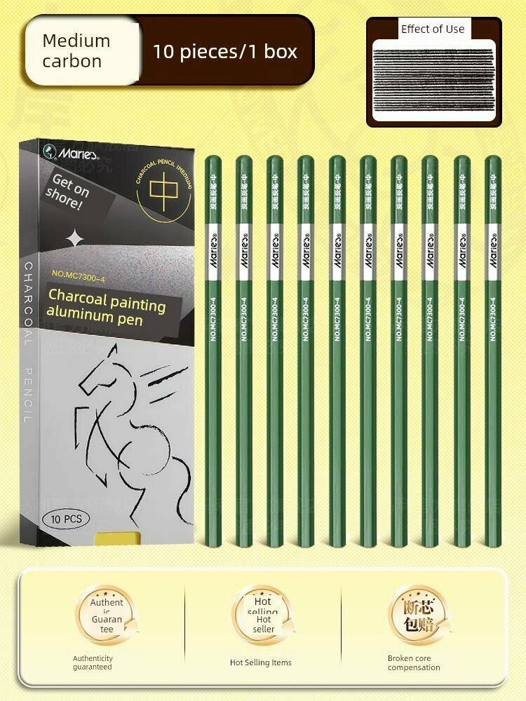 Marley Sketch Pencils Charcoal Pencils for Art Students 2B4B6B8B14B Professional-Grade Sketch Pen Tool Set Hb Drawing