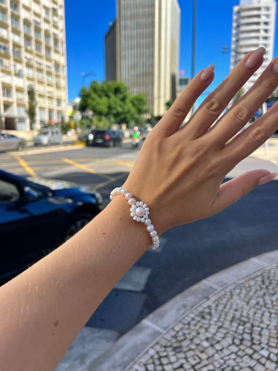 Браслет, жемчуг пресноводный