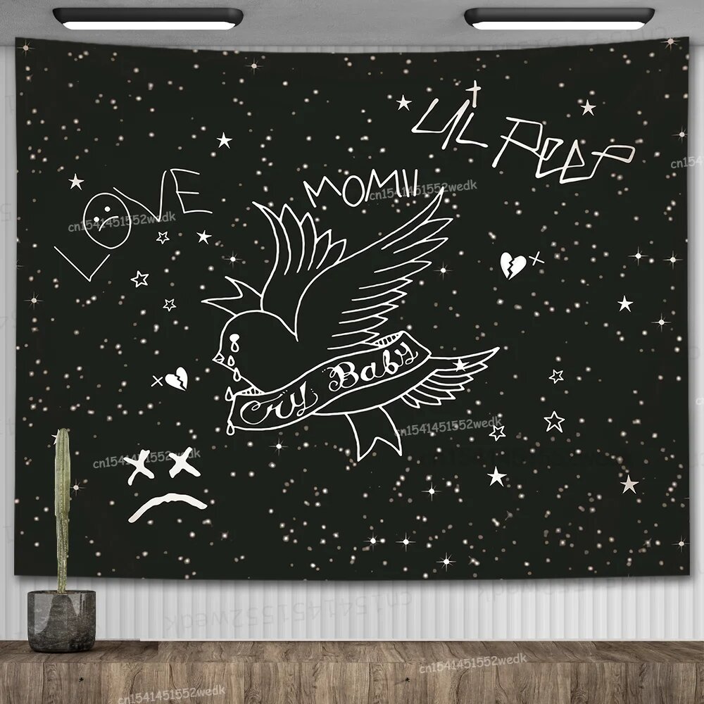 Гобелен Lil Peep Черный FFO 200x150cm, GT0000260