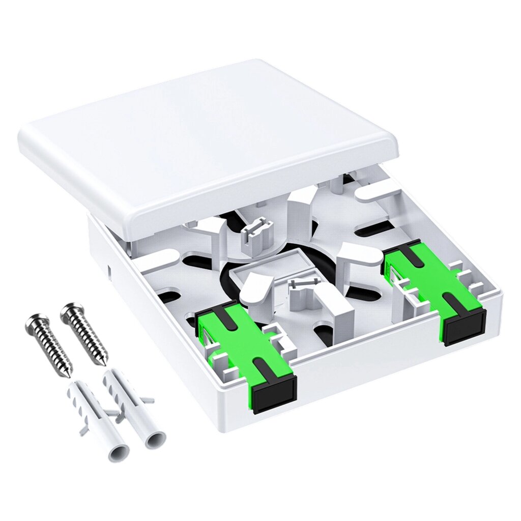 1 защитный короб для оптоволокна, двухпортовый оптоволоконный кабель, оптоволоконная домашняя клеммная панель, двойной фланец SC APC