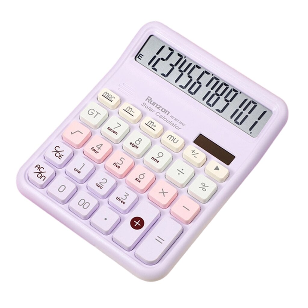 12-значный цветной калькулятор Dafang Sugar Real Solar-фиолетовый
