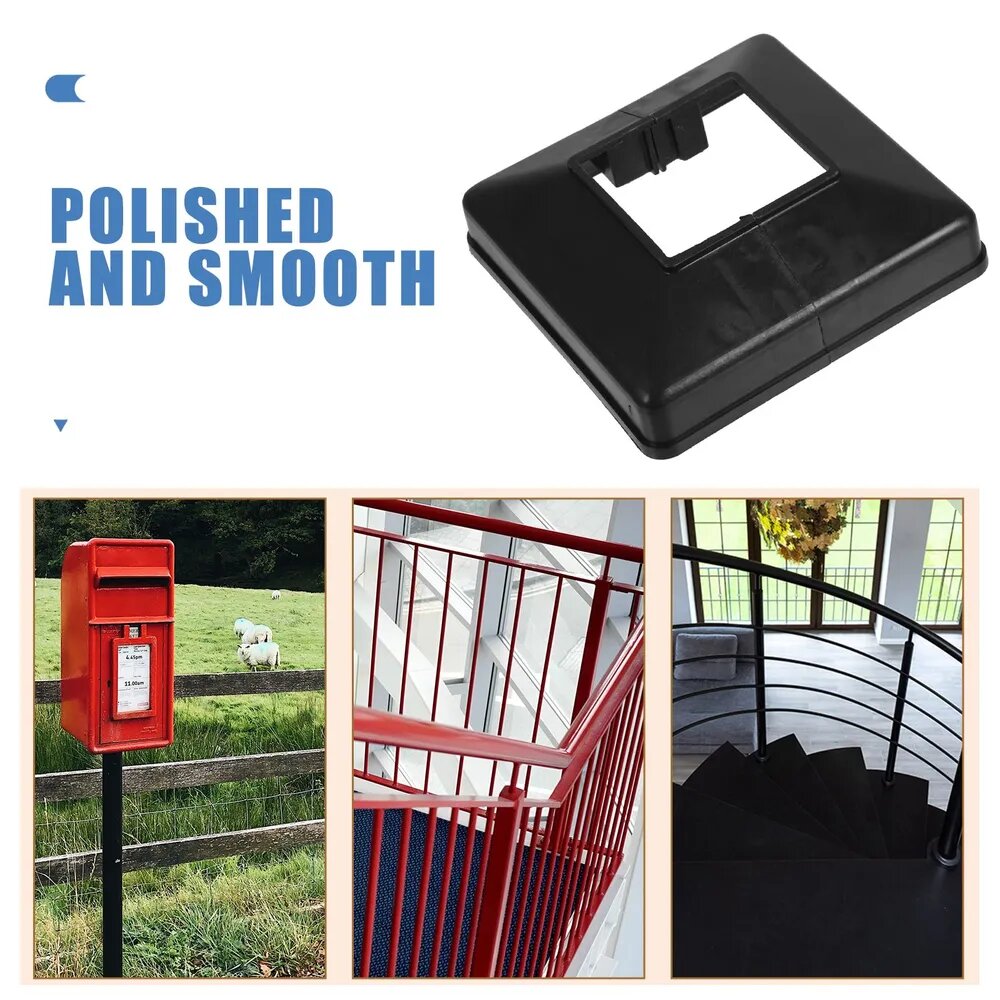 Накладка из пвх черного цвета для основания столба, для защиты и декора ограждений, 6 шт