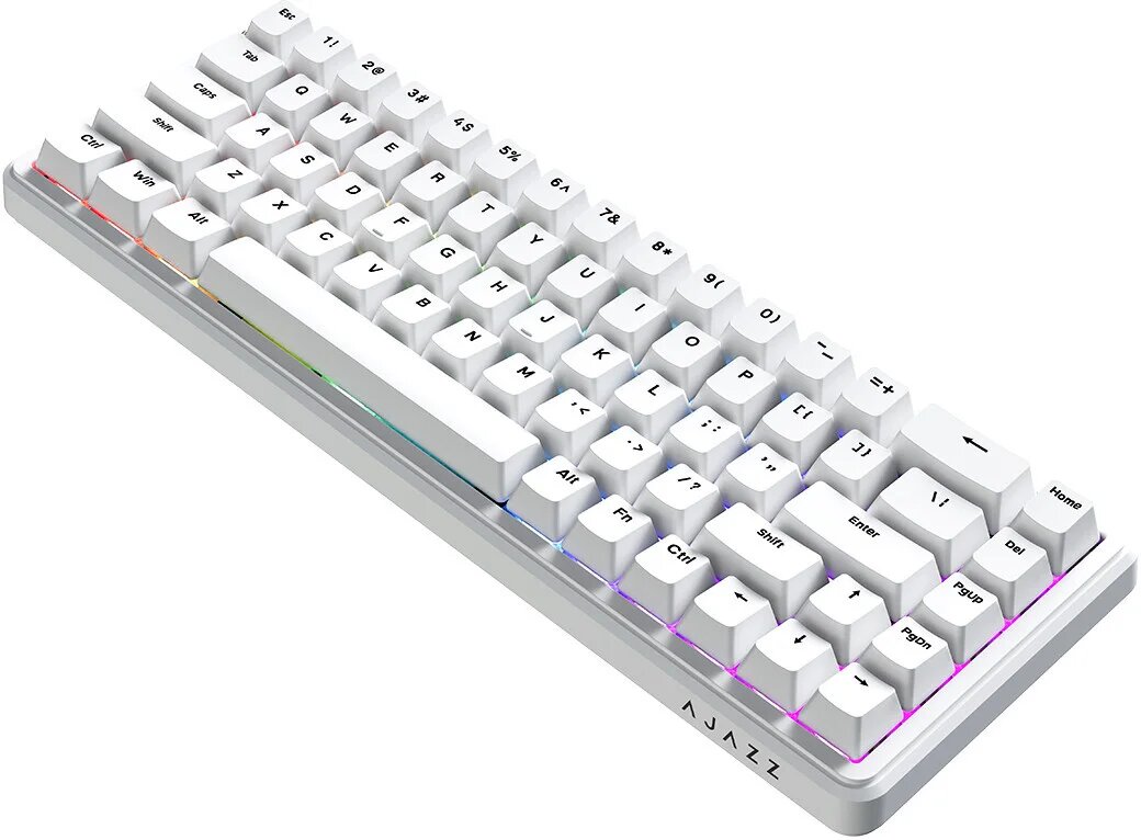 Клавиатура Ajazz AK680 Max (белый), игровая, механическая, подключение USB-A/радио/Bluetooth, подсветка, кириллица