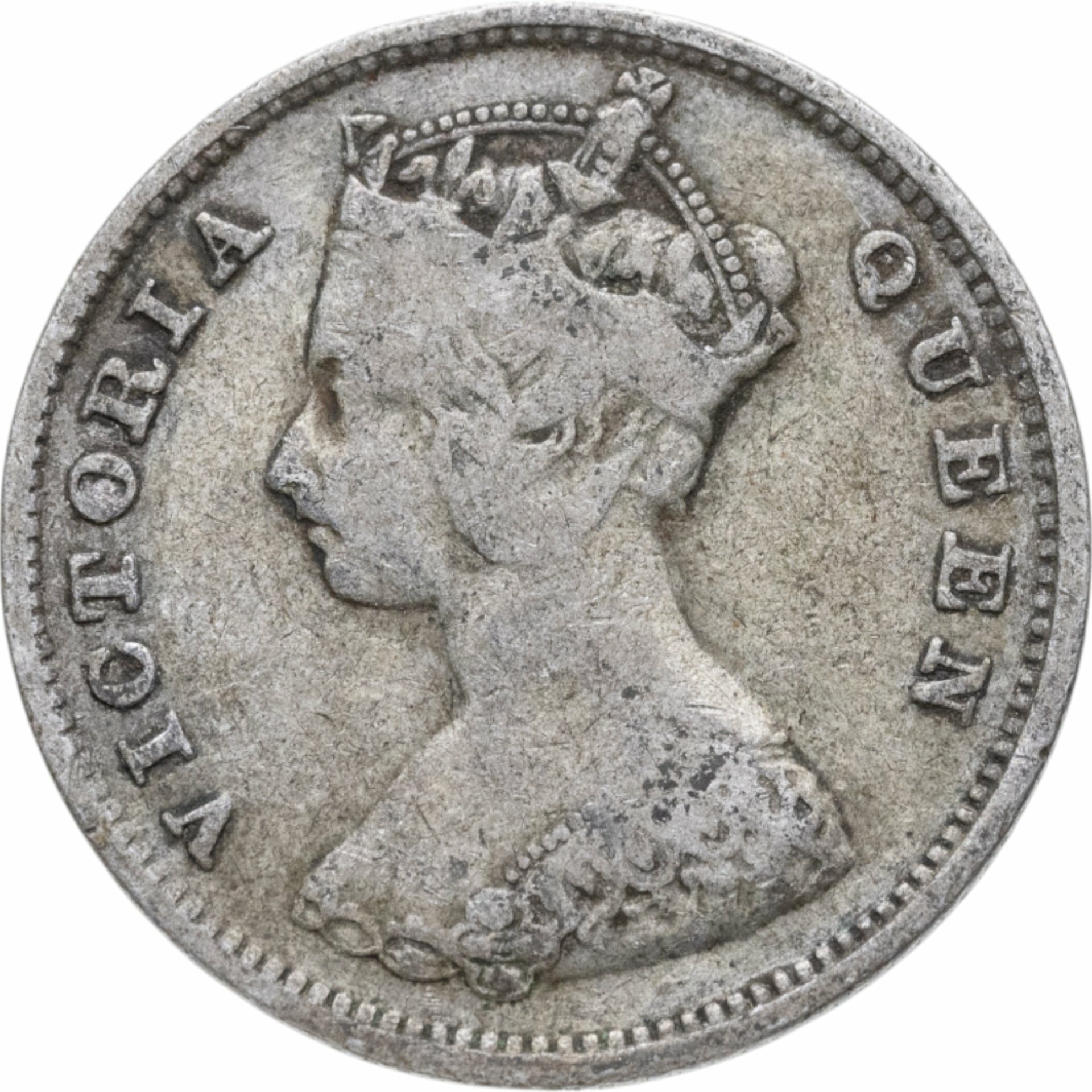 Гонконг 10 центов cents 1898, Серебро 800, в сохранности VF-XF