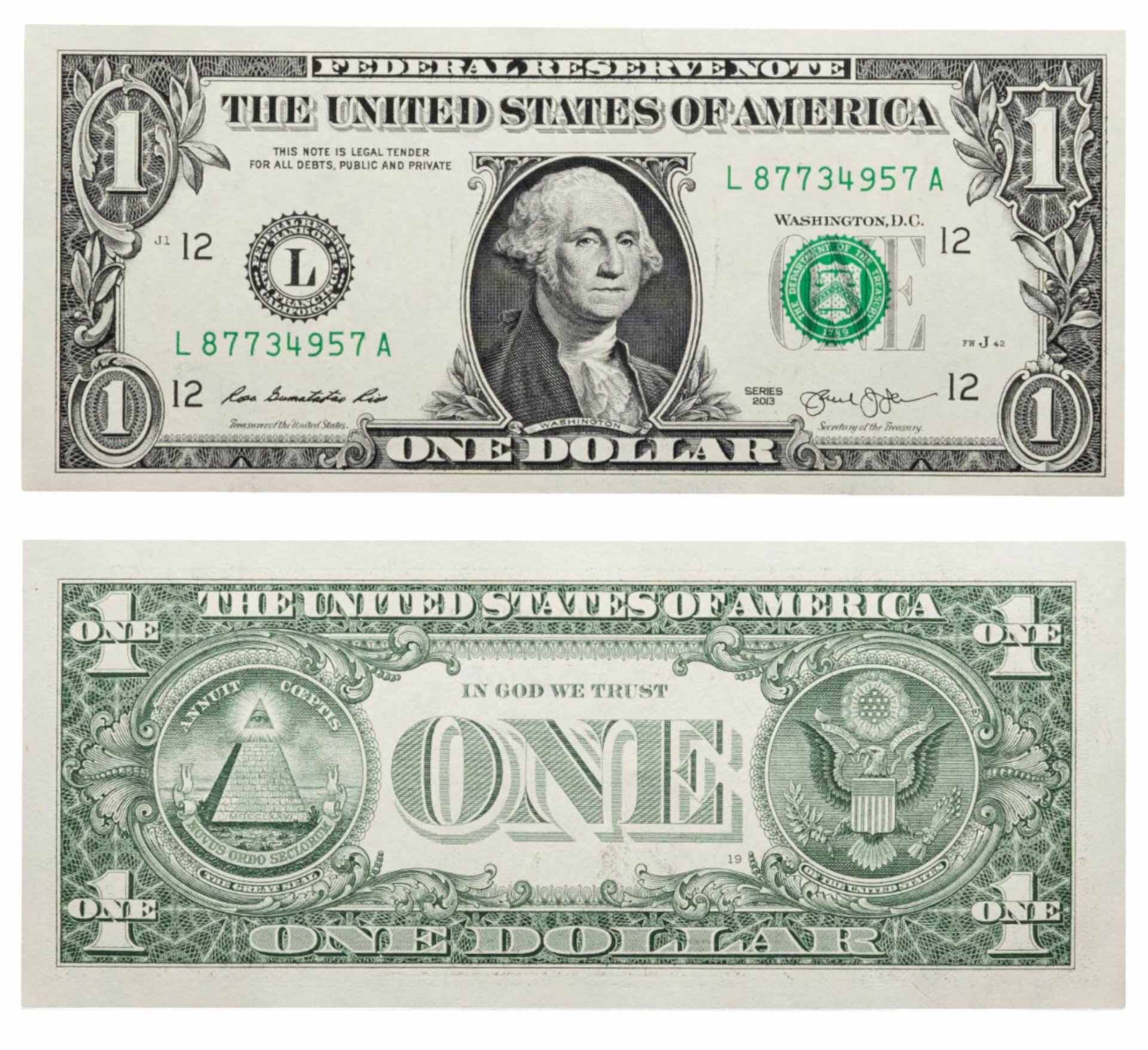 США 1 доллар 2013 Pick 537 L-Сан Франциско "FW" Fort Worth