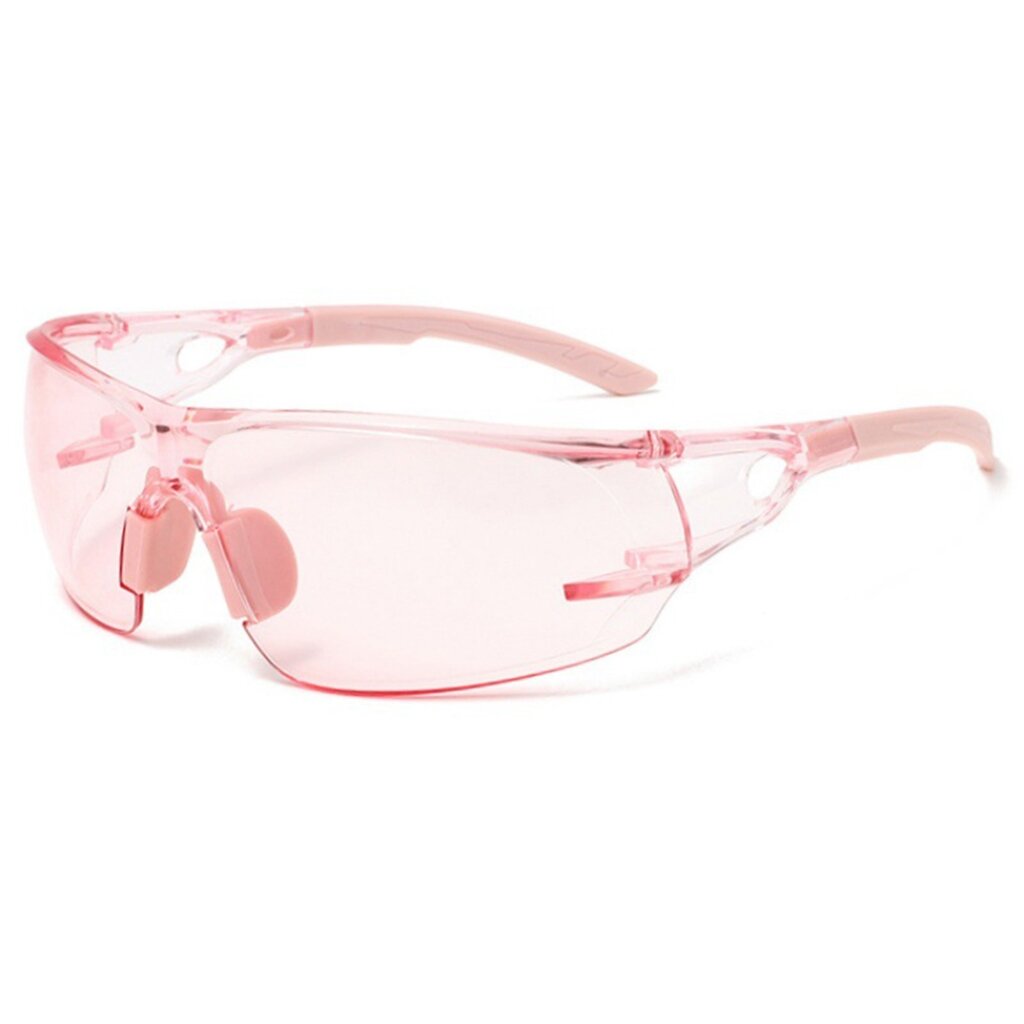 Ударопрочные очки, ветро- и пескостойкие велосипедные очки, лабораторные брызговики, трудовая страховка, прозрачные и устойчивые к царапинам-розовый