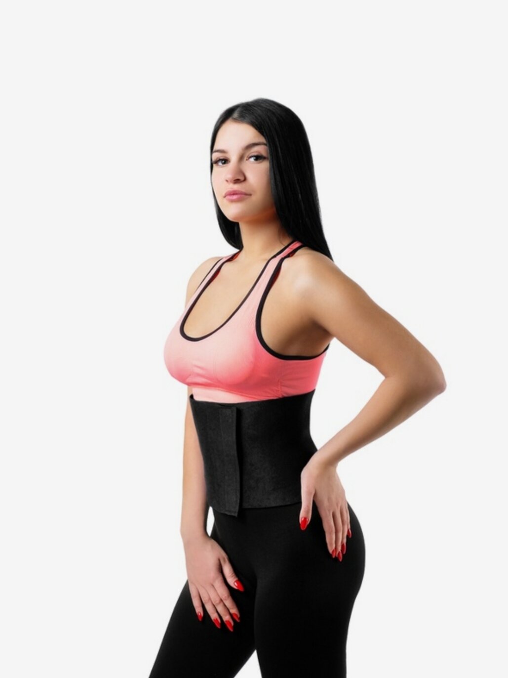 Пояс на талию для похудения ONLYTOP, 100×20×0.2 см, чёрный на липучке