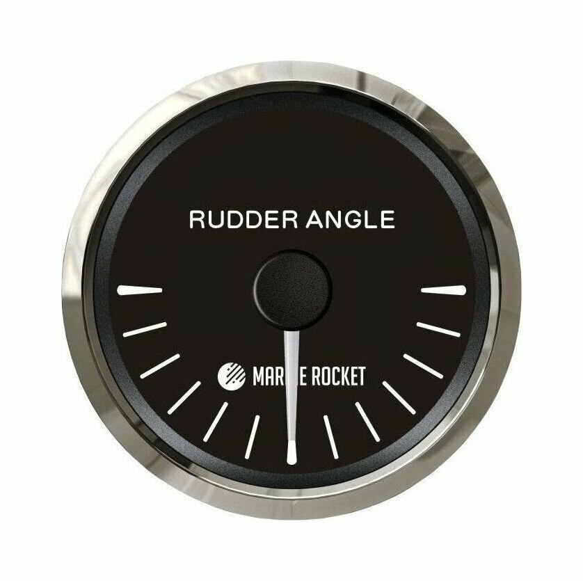 Указатель угла поворота руля, черный циферблат, нержавеющий ободок, д. 52 мм, 87-900 Ом, Marine Rocket