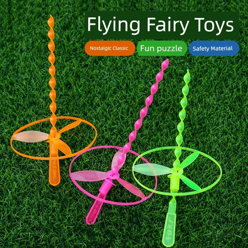 Летающая фея, натертая вручную бамбуковая стрекоза, маленькая игрушка для малышей, летающая тарелка, фрисби, детская