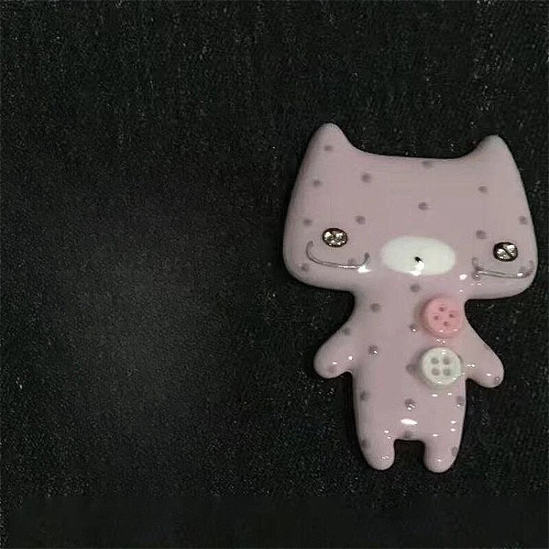 Заколка для волос котик, розовая, Resin, 202615