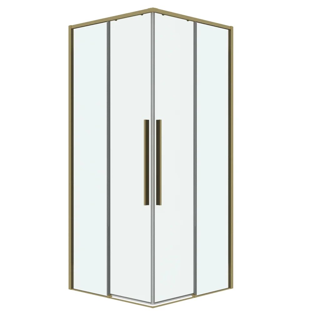 Душевой уголок Grossman Galaxy 300. K33.01.7070.32.00 70х70 см, профиль золото сатин, стекло прозрачное