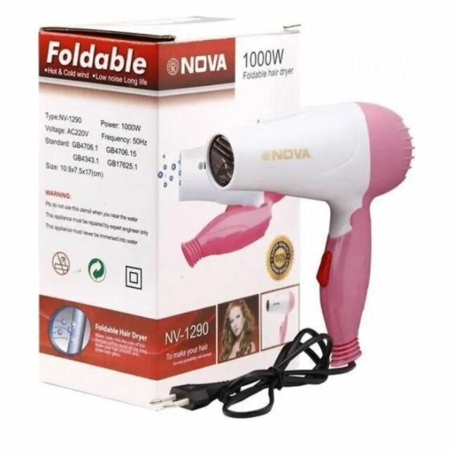 Складной фен Nova NOVA 1000 Вт для мужчин и женщин