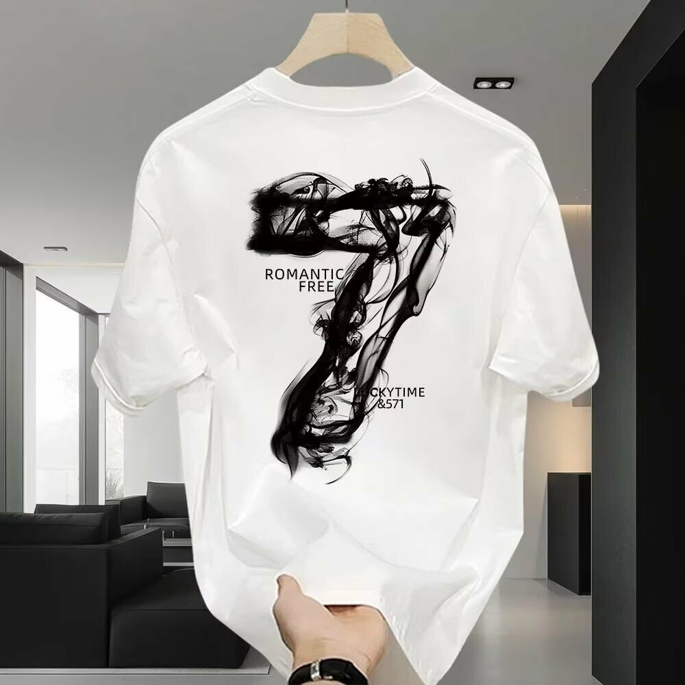 Rong Футболка мужская Хлопок Высококачественная летняя спортивная ткань, Размер_2XL