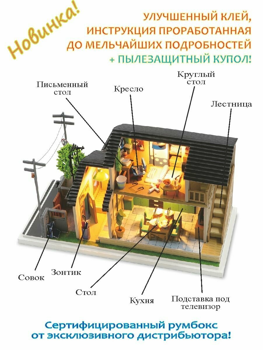 Румбокс интерьерный конструктор Mini House DIY Hobby Day - Городская хижина S2233
