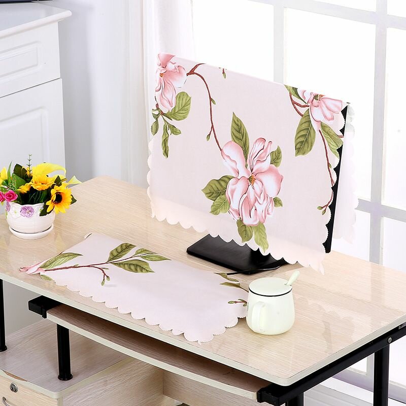 Чехол для компьютера из хлопка и льна, защитный чехол для LCD-монитора, чехол для настольного компьютера