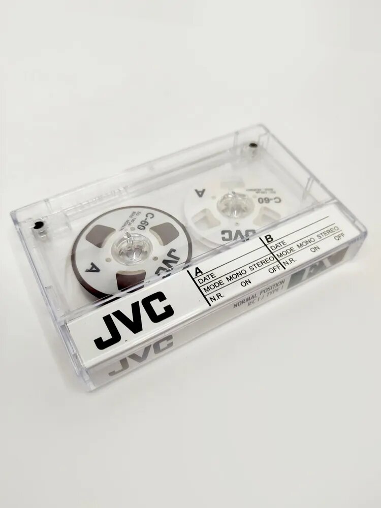Аудиокассета для записи JVC C-60 Белая Аудиокассета с бобинками
