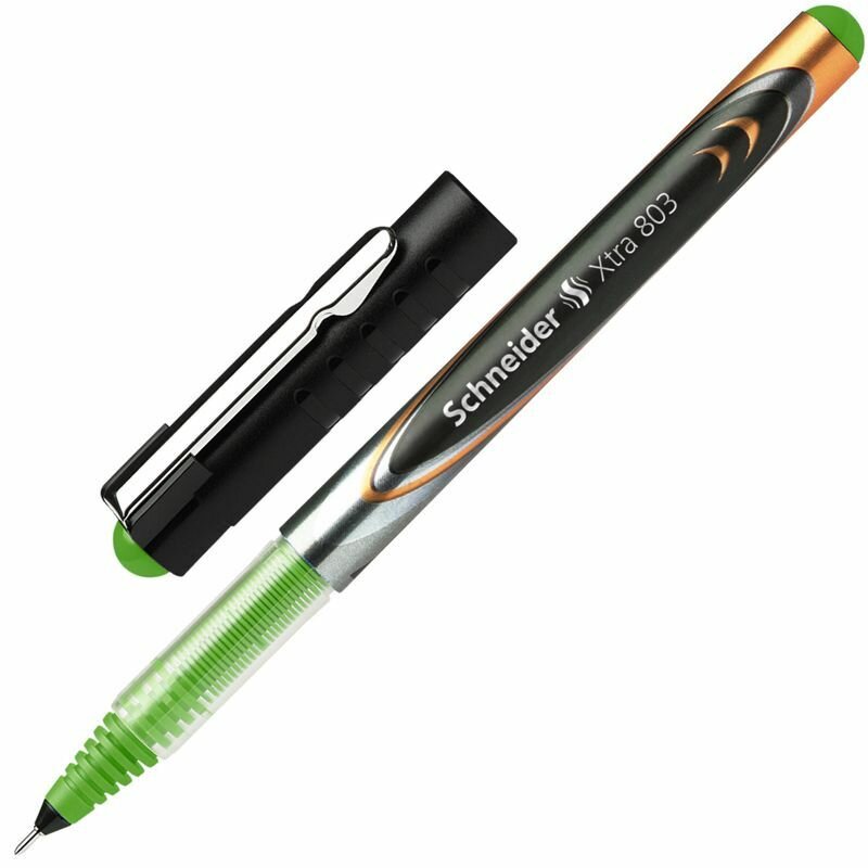 Ручка-роллер Schneider "Xtra 803" зеленая, 0,3мм, игольчатый пишущий узел, одноразовая
