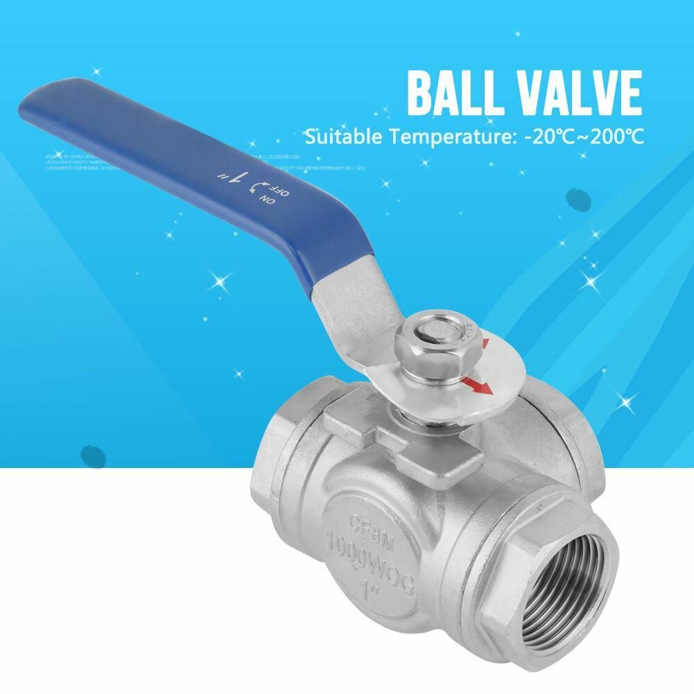 Трехходовой шаровой кран из нержавеющей стали 304 L типа DN25 1 дюйм