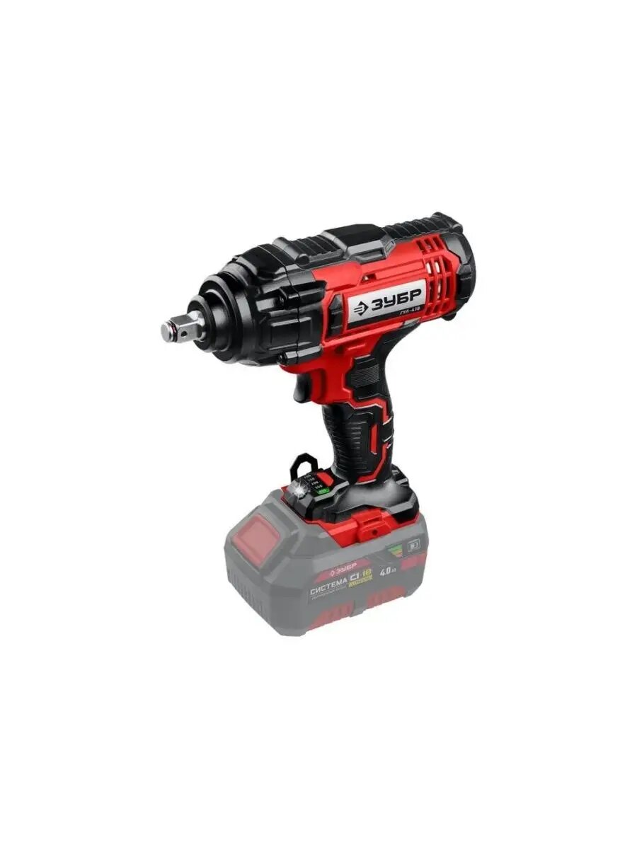 Гайковерт аккумуляторный ЗУБР ГУЛ-410, без АКБ, 400 Н·м, 3200 уд/мин, 2300 об/мин