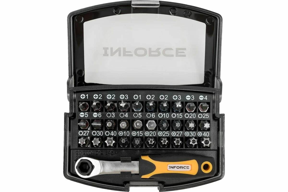 Профессиональная наборная отвертка, 30 насадок, S2, кейс, (06-09-97) Inforce