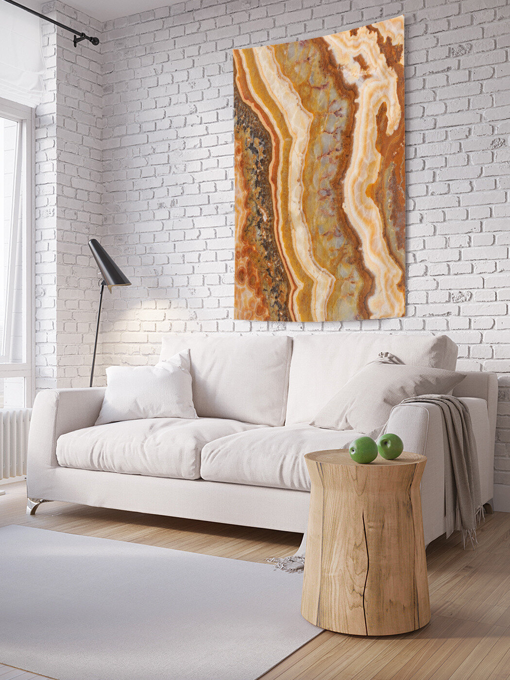 Фотопанно на стену вертикальный из ткани постер 100х150 "Мраморный оникс", JoyArty