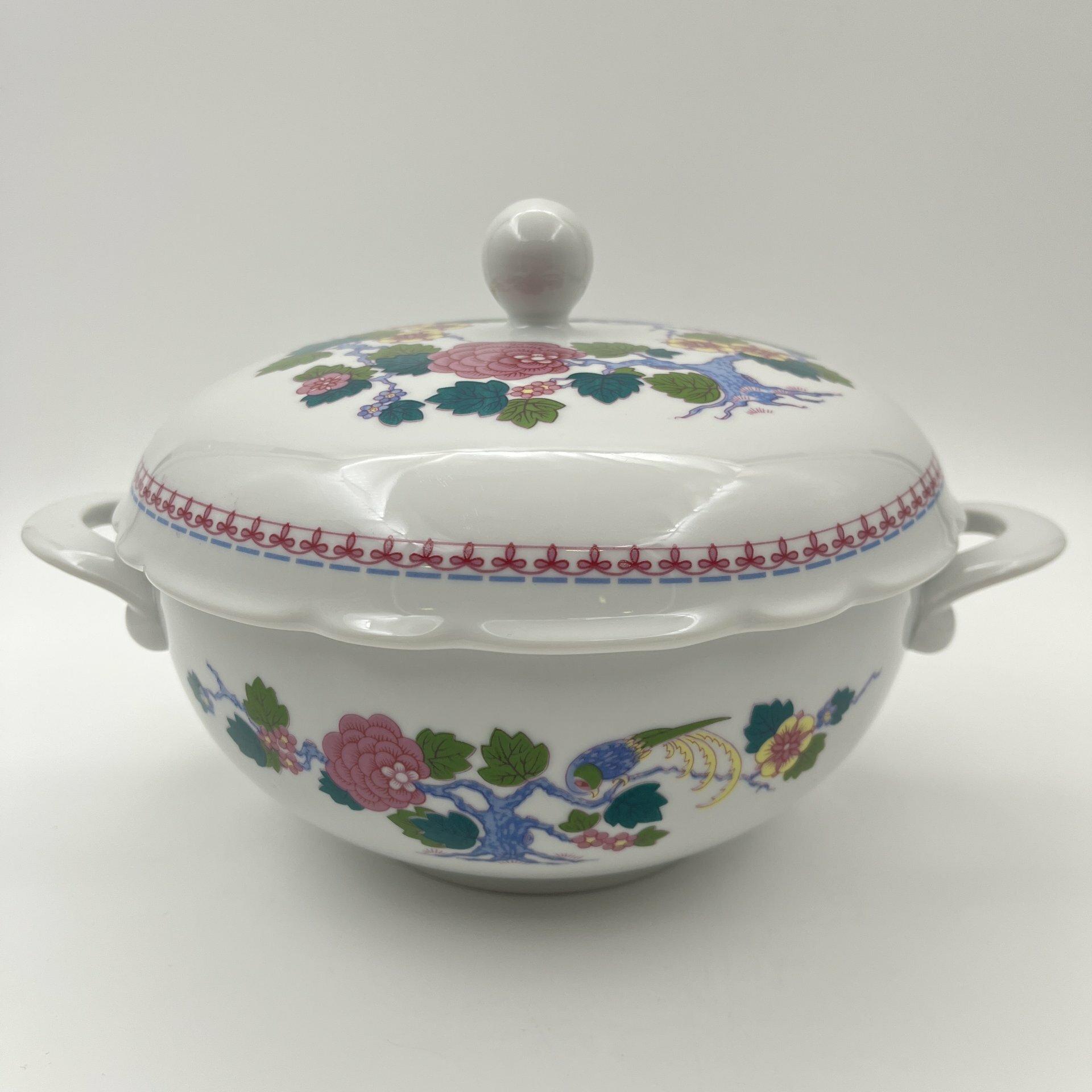 Супница "Райские птицы", выполненная в восточном стиле, фарфор, деколь, Kahla, ГДР