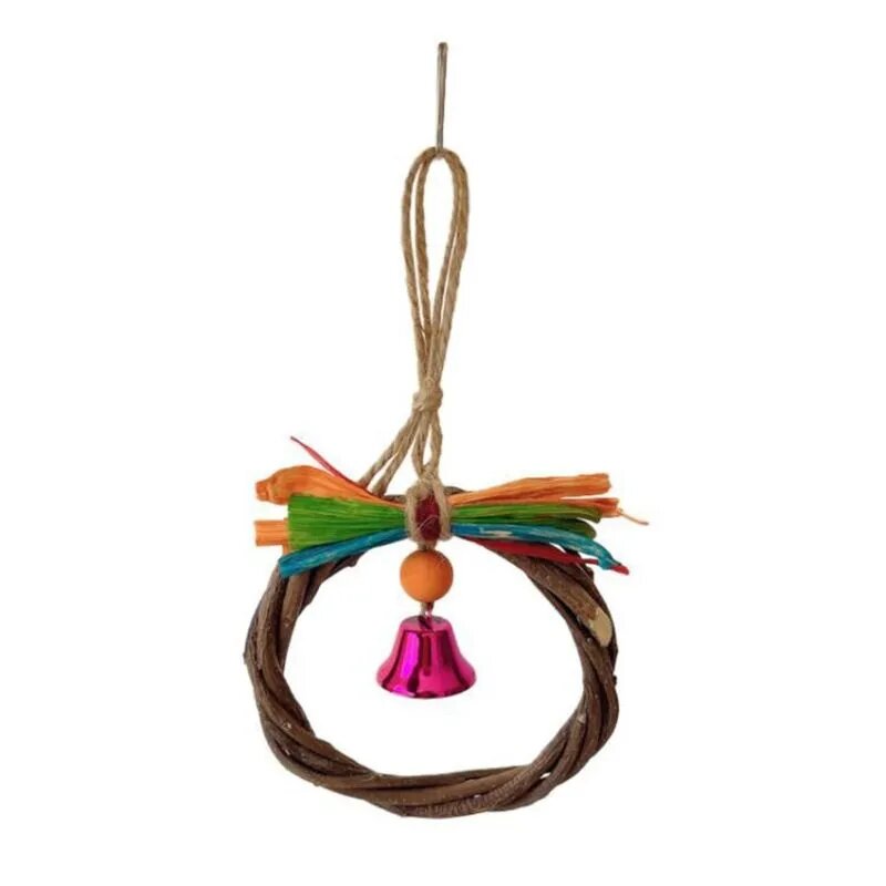 Кукурузная шелуха, кольцо для подвешивания на яблоневой ветке, кольцо для стояния попугая