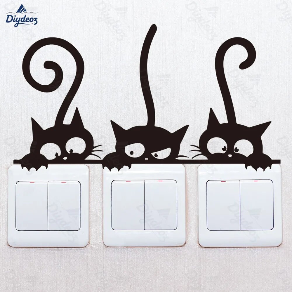 Наклейки 3D-кот для ванной/унитаза, водостойкие, самоклеящиеся