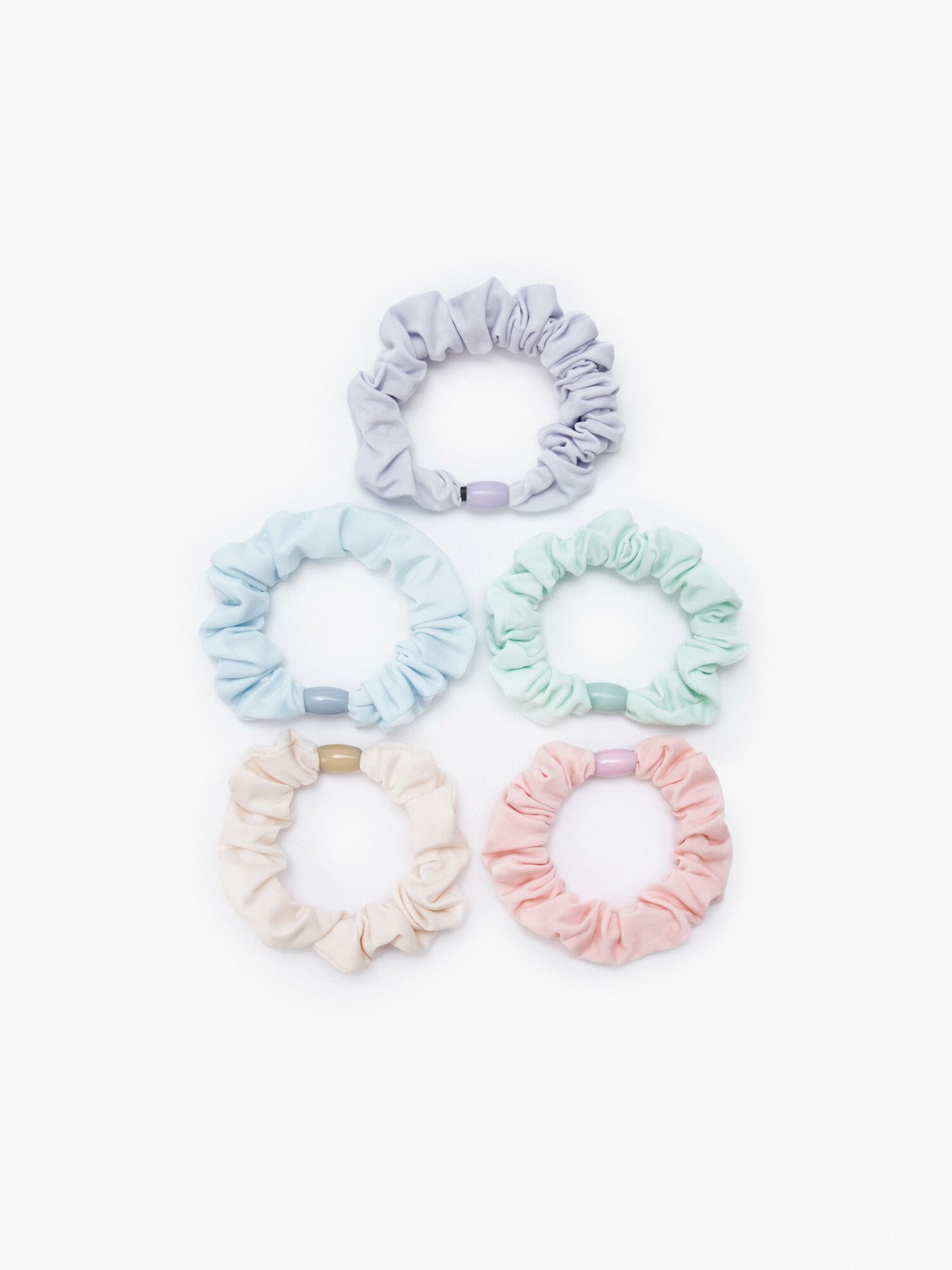Резинка для волос объемная текстильная в наборе из 5 шт.