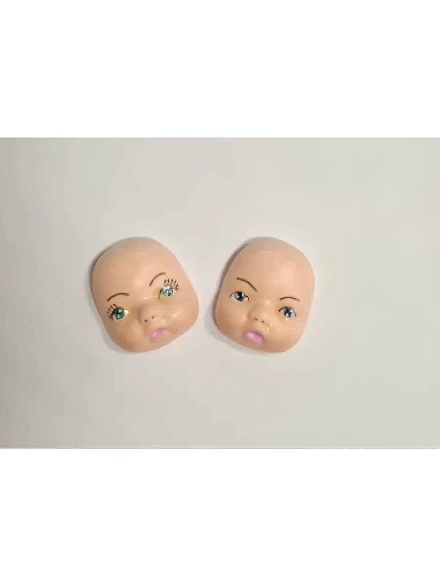 Набор раскрашенных лиц 2 шт для ватных игрушек