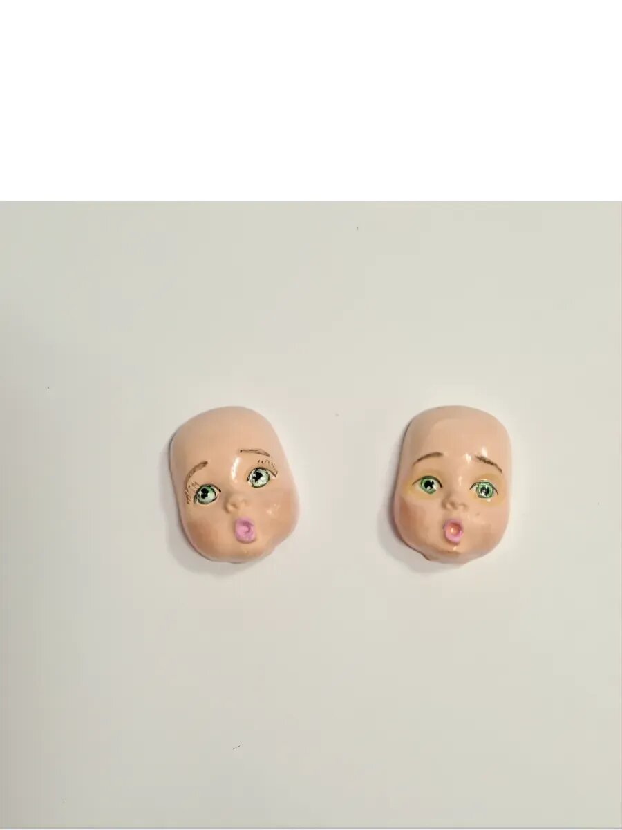 Набор раскрашенных лиц 2 шт для ватных игрушек