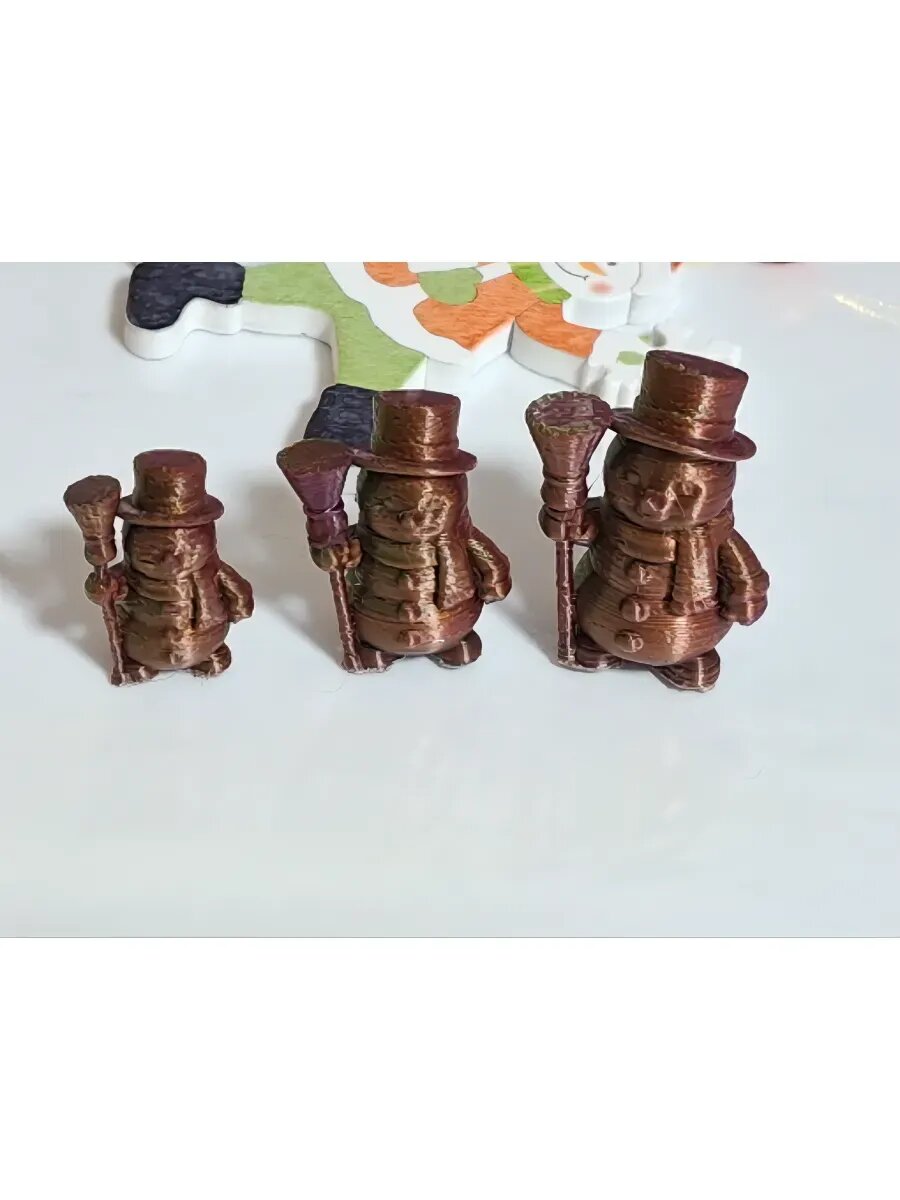 Набор миниатюр Снеговик - 3 шт, для ватной игрушки, домика