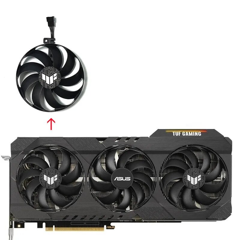 3 вентилятора для видеокарт LZQLY CF9010U12D для ASUS TUF RTX 3060, RTX 3060 TI, RTX 3070, RTX 3080, RTX 3090